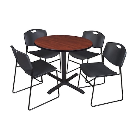 Cain Cain Round Table & Chair Set, Wood, Metal, Polypropylene Top ...