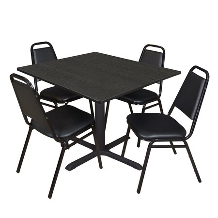 Regency Cain Square Table & Chair Sets, 48 W, 48 L, 29 H, Wood, Metal ...