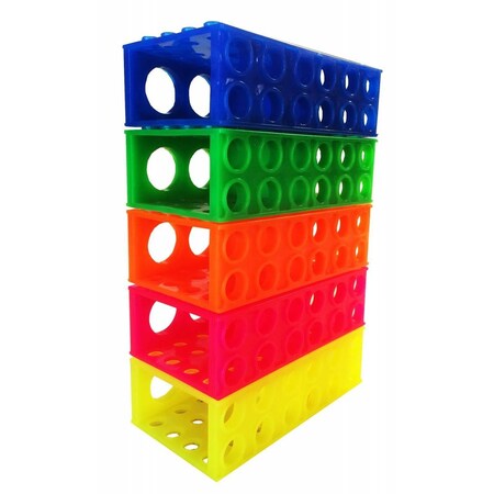 Scientific Specialties Flipper 4-Way Tube Racks, Fluorescent Assorted ...