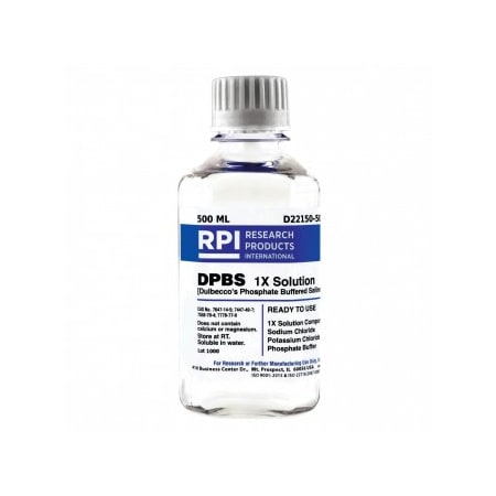 Rpi DPBS 1X Solution, 500 Milliliters D22150-500.0 | Zoro