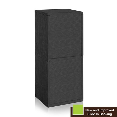 Way Basics Eco 2 Shelf Narrow Bookcase, Black BS-285-340-770-BK | Zoro