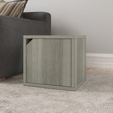 Way Basics Stackable Storage Cube with Door, Grey C-DCUBE-GY | Zoro