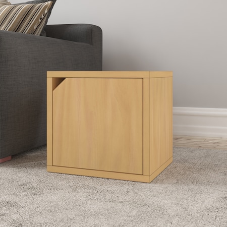 Way Basics Stackable Storage Cube with Door, Natural C-DCUBE-NL | Zoro