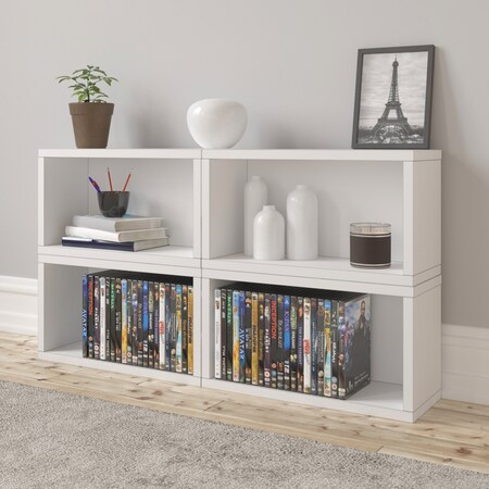Way Basics Eco-Friendly Stackable DVD Rack, White WB-DVD-WE | Zoro