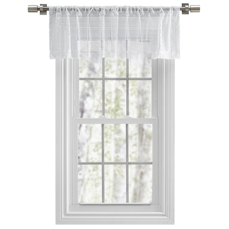 Ricardo Ricardo Striped Lace Rod Pocket Window Valance 02730-76-015-01 ...