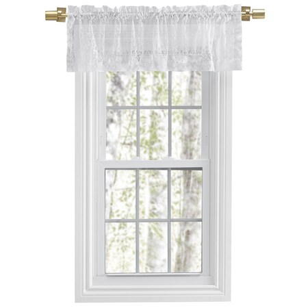 Ricardo Ricardo Woven Lace Rod Pocket Window Valance with Header 02736 ...