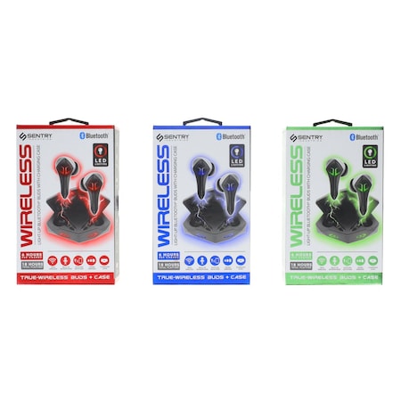 Sentry Light Up TWS Earbuds with Charging Case BTLT1 | Zoro