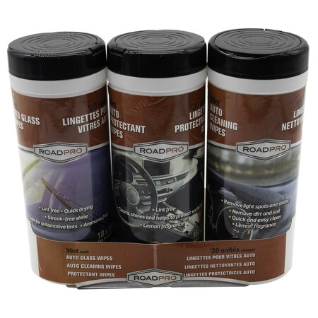 Roadpro Auto Wipes Canister 3 Pack HMPAPW3 | Zoro