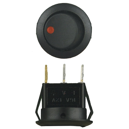 Install Bay ROCKER SWITCH ROUND RED LEDS, PK 5 IBRRSR | Zoro