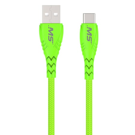 Mobilespec 10ft. Micro to USB-C Hi-Vis Charge and Sync Cables, Green ...