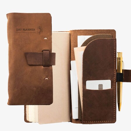 Rustico Leather Pocket Daily Planner Log Pro Edition in Dark Brown ...