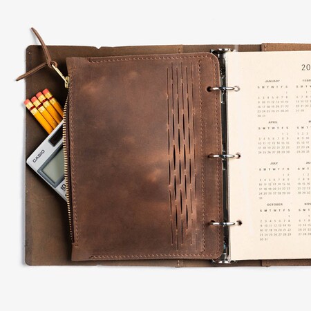 Rustico Leather Binder Pockets in Dark Brown, Small, 5.5'' x 8.5 ...