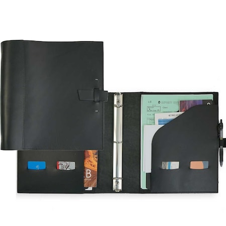 Rustico Soft Leather Binder Pro 8.5'' x 11'' in Black OF0070-0003-01 | Zoro