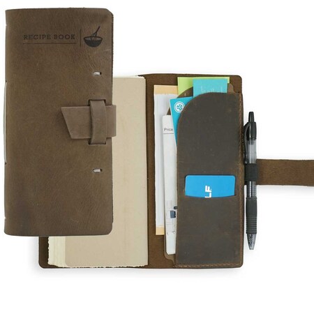 Rustico Pro Pocket Leather Recipe Journal in Dark Brown HS0017-0001 | Zoro