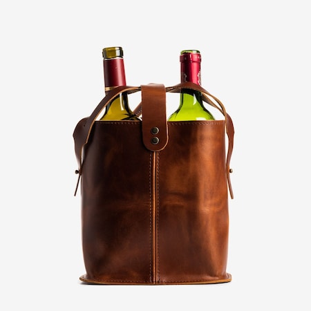 Rustico Napa Leather Double Wine Tote in Saddle HS0008-0002 | Zoro