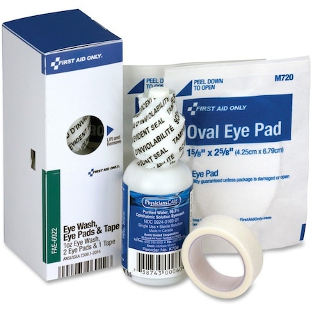 First Aid Only SC Refill Eye Care Kit, 1oz. Wash, 2 Eye Pads, Tape ...