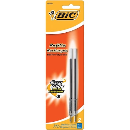 Bic Pen Refill, for Wide Body/Velocity/Clear Clic, Med Pt., 2/PK, BE PK ...