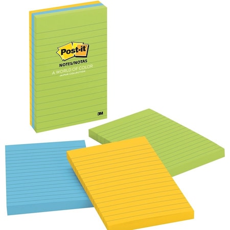 Post-It Note, Post-It, 4X6, 3Pk, Lined MMM6603AU | Zoro