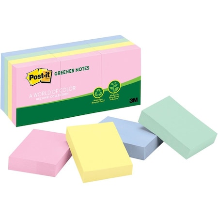 Post-It Notes, Postit, Rcy, 1.5X2, 12Pk MMM653RPA | Zoro