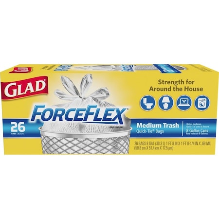 Glad Liner, Forecflex, , 8 Gal 26PK CLO70403 | Zoro