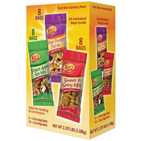 Kars Trail Mix Variety Pack, 6-1/2"x3-9/10"x11-3/10", 24/BX, MI PK ...