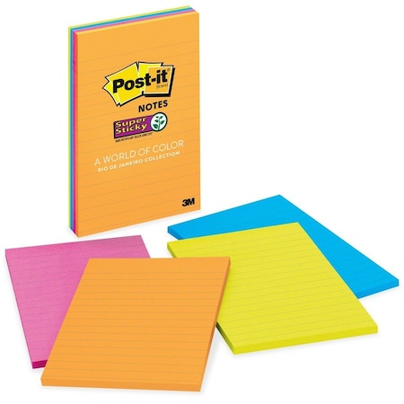 Post-It Notes, Ss, Ruled, 4X6, Ultra Pk MMM4621SSAU | Zoro