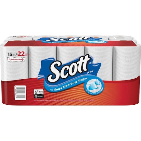 Scott Scott Roll Paper Towels, White, 15 PK KCC36371 | Zoro