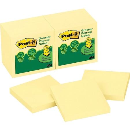 Post-It Note, Popup, Rcycld, 3X3, 12Pk MMMR330RP12YW | Zoro