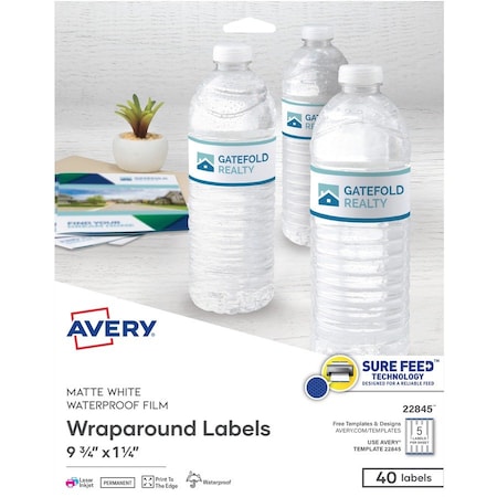 Avery Label, Wrap-Around, We, 40Ct 40PK AVE22845 | Zoro