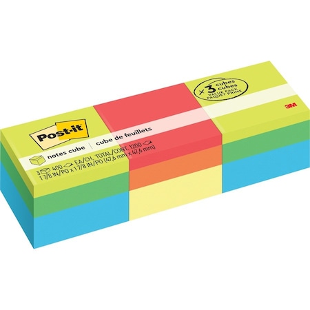 Post-It Cube, Notes, 2X2,400Sh, 3Pk MMM20513PK | Zoro