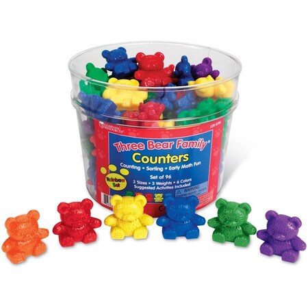 Three Bear Family Counters, Rainbow Set, 96Pcs, Multi PK LRNLER0744 | Zoro