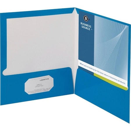 Business Source Folder, 2Pocket, Laminated, Be 5PK BSN44423 | Zoro