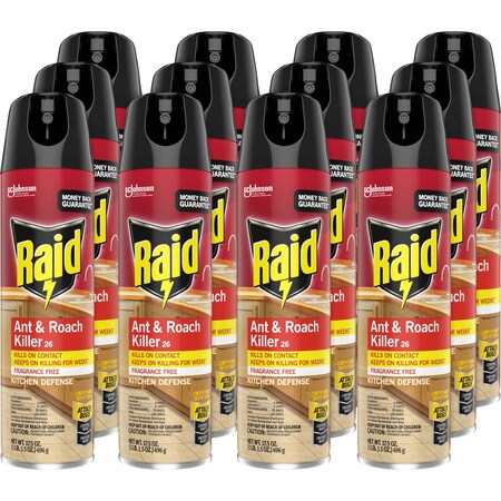 Raid Ant And Roach Spray, Outdoor Fresh, 17.5 oz Multi, PK 12 ...
