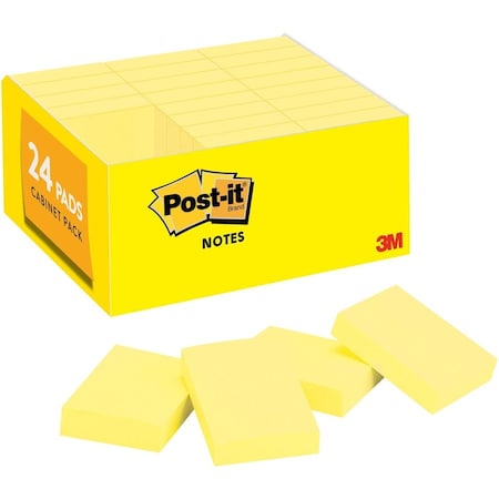 Post-It Notes, Post-It, 1.5X2, 24Pk, Ca MMM65324VADB | Zoro