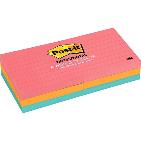 Post-It Notes, Post-It, 3X3, 6Pk, Lined MMM6306AN | Zoro