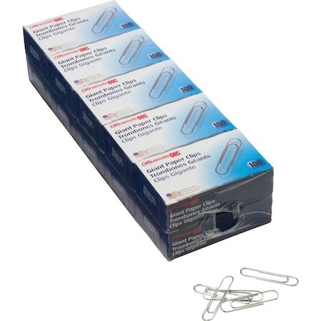 Oic Paper Clips, Giant, .045 Gauge, 1000/PK, Silver PK OIC99914 | Zoro