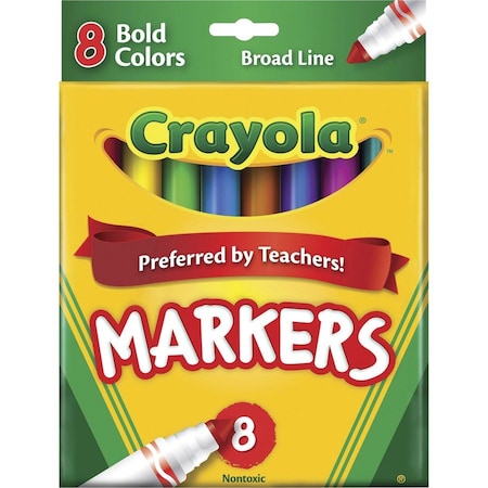 Crayola Bold Markers, Broad Tip, Nontoxic, 8/ST, Assorted Bold PK ...