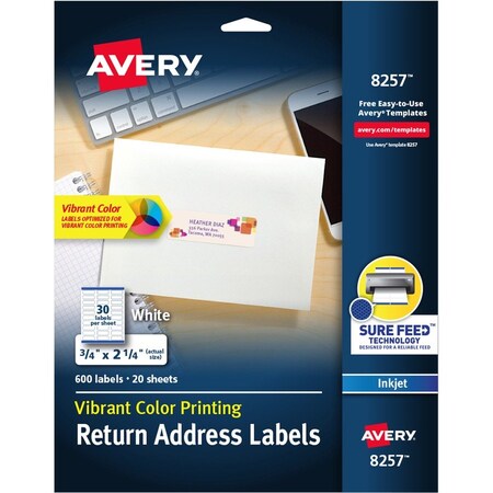 Avery Label, Color, 3/4X2.25, We, 600 AVE8257 | Zoro