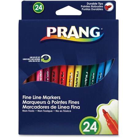 Dixon Ticonderoga Marker, Washable, Fine Point, Nontoxic, 24/ST, Ast PK ...