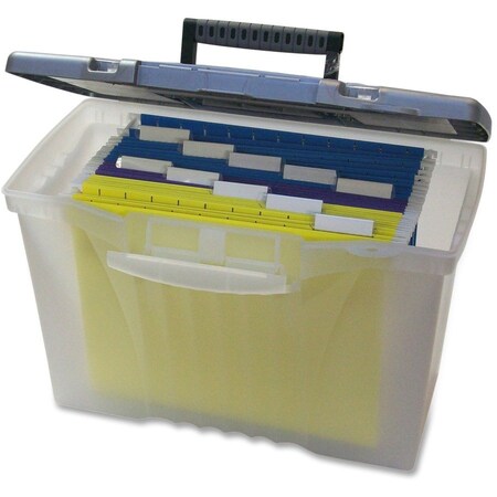 Storex Portable File Storage Box, w/Lid, LTR/LGL, 12"x14.5"x10.5", CL ...