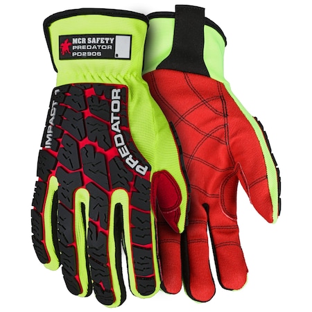 Mcr Safety Gloves, Predator Multi-Task Slip On Red PVC Palm, XXL ...