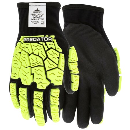 Mcr Safety Gloves, Predator Impact 2 Ice - 15g. Black HPT, XXL, 6PK ...