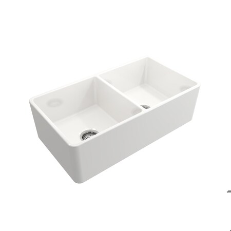 Bocchi Classico Farmhouse Apron Front Fireclay 33 in. Double Bowl ...