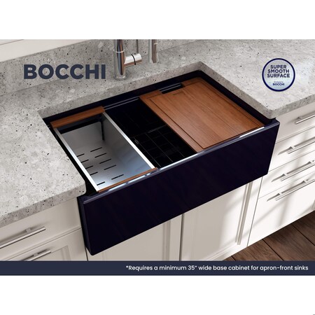 Bocchi Contempo Workstation Apron Front Fireclay 30 in. Single Bowl ...