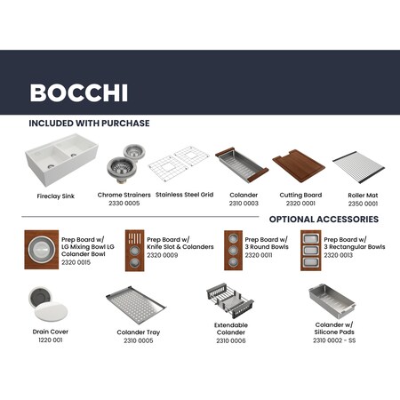Bocchi Contempo Workstation Apron Front Fireclay 36 in. Double Bowl ...