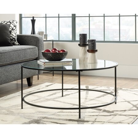 Sauder Harvey Park Coffee Table Black/clear Gla , Finished on all sides ...