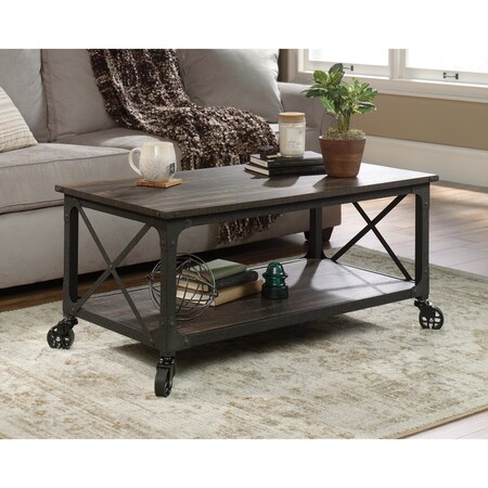 Sauder Steel River Coffee Table 3a , Open shelving for storage and ...