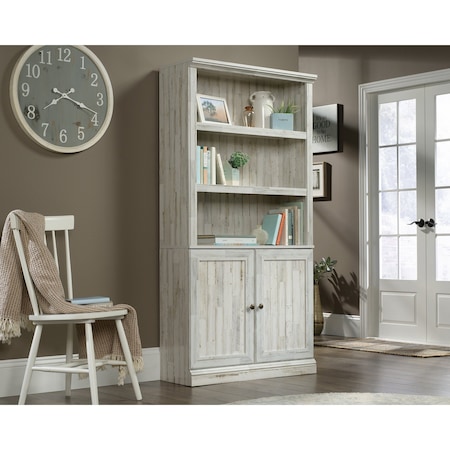 Sauder 5 Shelf Bookcase W/doors Wpl , Three adjustable shelves for ...