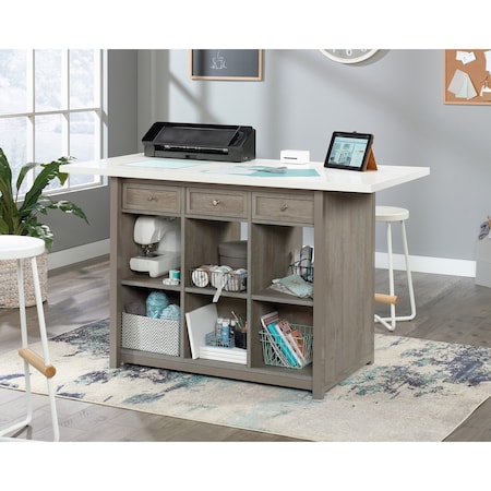 Sauder Craft Pro Series Work Table Myo , Melamine top surface is heat ...