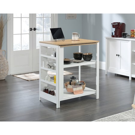 Sauder Kitchen Island Baltic Oak/white , Counter-height, multi-purpose ...